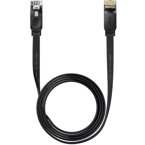 Сетевой кабель Baseus High Speed Six Types of RJ45 Gigabit Network Cable (flat cable) 15m Black (WKJS000301)