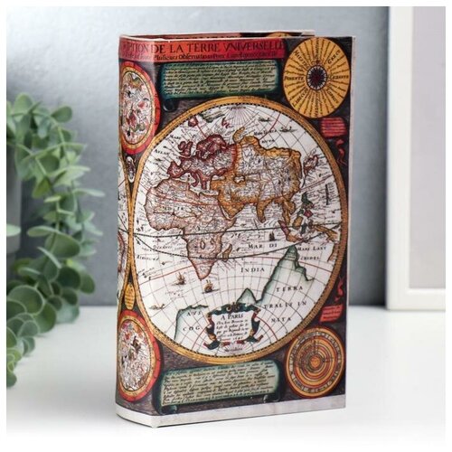 Шкатулка-книга дерево "Карта Колумба" кожзам 21х13х5 см