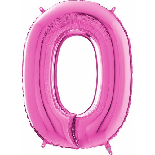 Воздушный шар Цифра 0, Розовый, 101 см