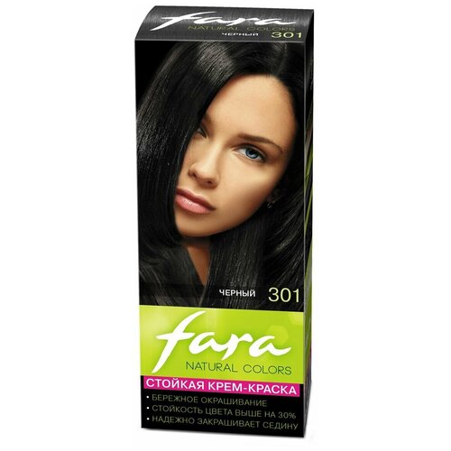 Fara Natural Colors стойкая крем-краска для волос, 301 черный, 160 мл