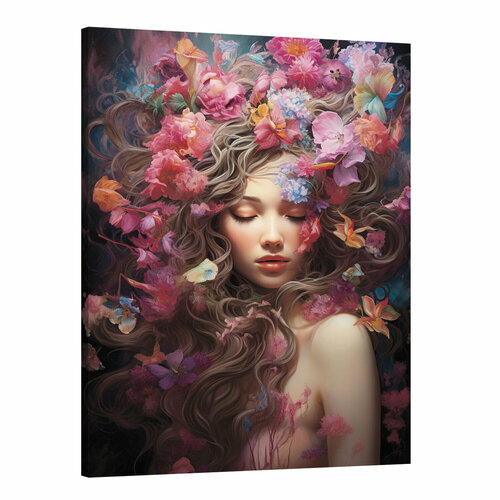 Интерьерная картина 50х70 "Страсть, расцветающая внутри девушки"