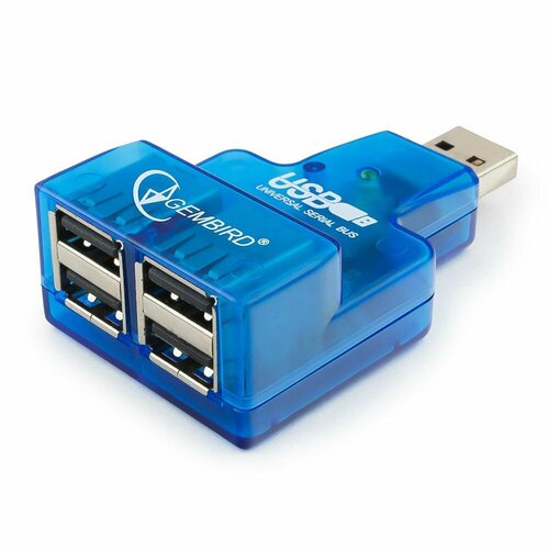 USB-концентратор  Gembird UHB-CN224, разъемов: 4, 0 см, синий