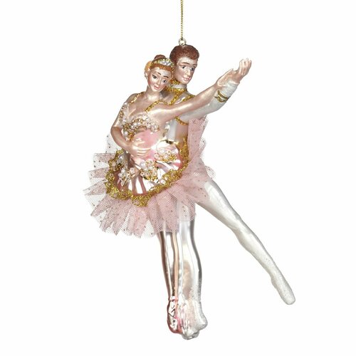 Стеклянныая фигурка балетной пары GOODWILL M&G цвет розовый с белым 20 см