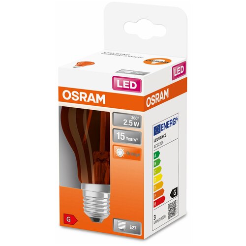 LED STAR CL A15 2,5W/515 230V Оранжевый E27 6X1 - LED лампа OSRAM