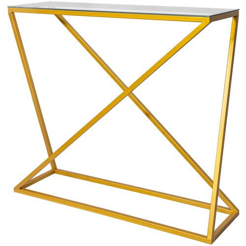 Консольный столик Akur TOKYO (каркас золото, прозрачное стекло) 990х875х280мм