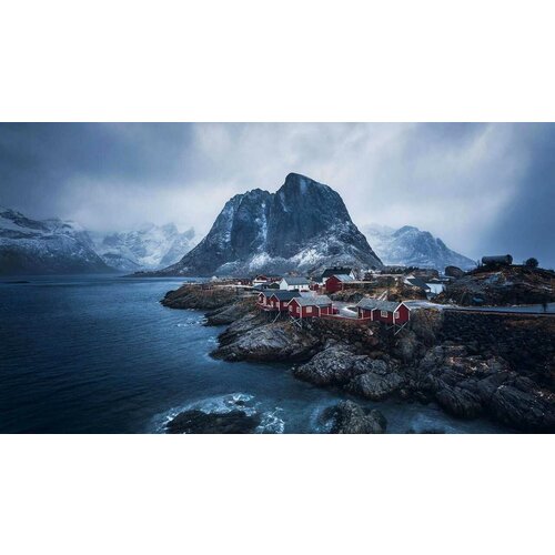 Картина на холсте 60x110 Альянс Лес "Лофотены острова Норвегия" на подрамнике / интерьер/ декор