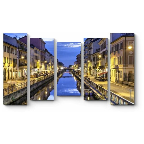 Модульная картина Зеркальная гладь Большого Миланского канала 130x78