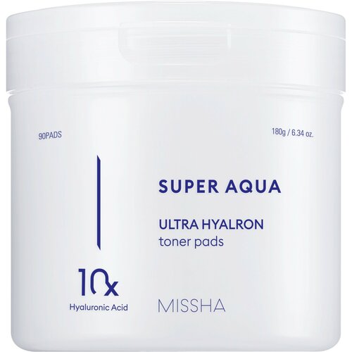 Увлажняющие тонер-пэды для лица MISSHA Super Aqua Ultra Hyalron Toner Pads, 90 шт