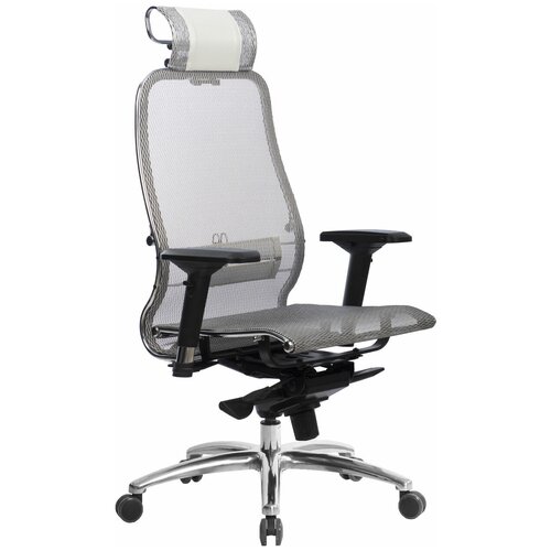 Компьютерное кресло METTA Samurai S-3.04 офисное, обивка: сетка/текстиль, цвет: белый лебедь