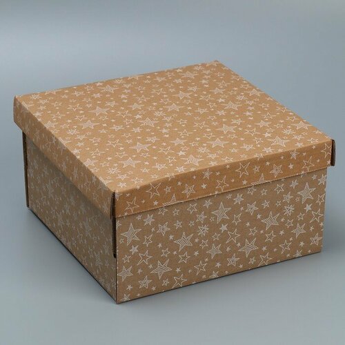 Складная коробка бурая «Звёзды», 30 х 28.5 х 15.3 см