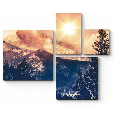 Модульная картина Солнце над горами Колорадо 162x135
