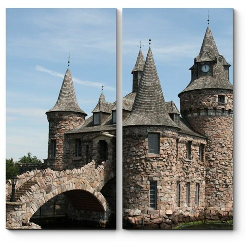 Модульная картина Каменный замок со рвом и мостом40x40