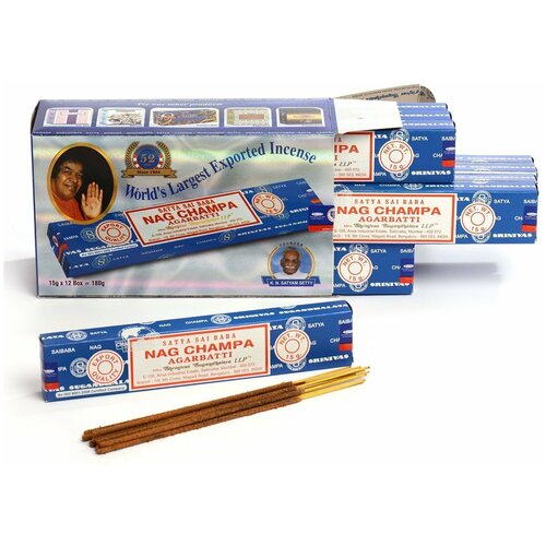 Блок Благовония Наг Чампа Сатья Satya Nag Champa 15 гр. * 12 шт коробка