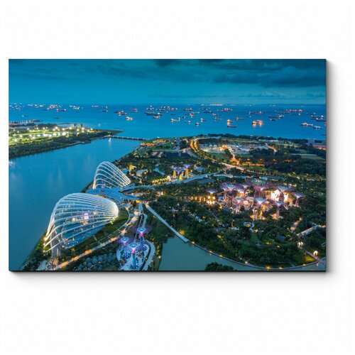 Модульная картина Неповторимый Сингапур ясной ночью 110x73