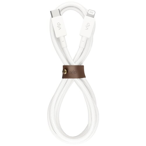 Кабель vlp Nylon Cable USB Type-С - Lightning MFI, 1.2 м, белый