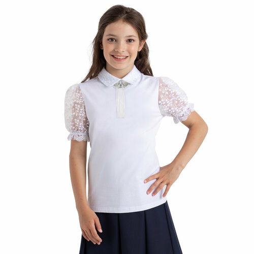 Школьная блуза Kapika, размер 140, белый
