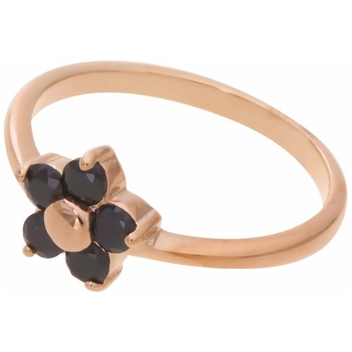 Кольцо помолвочное Lotus Jewelry, фианит, размер 19, черный