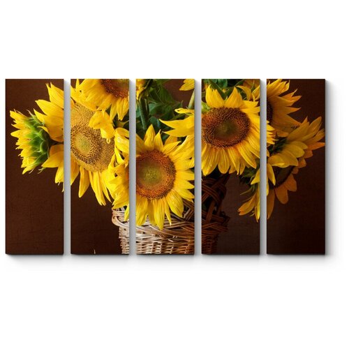 Модульная картина Солнечные цветы 110x66