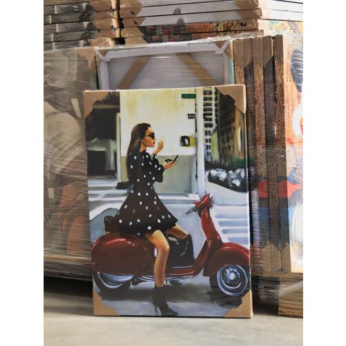 Картина на холсте Девушка на скутере 50х70см