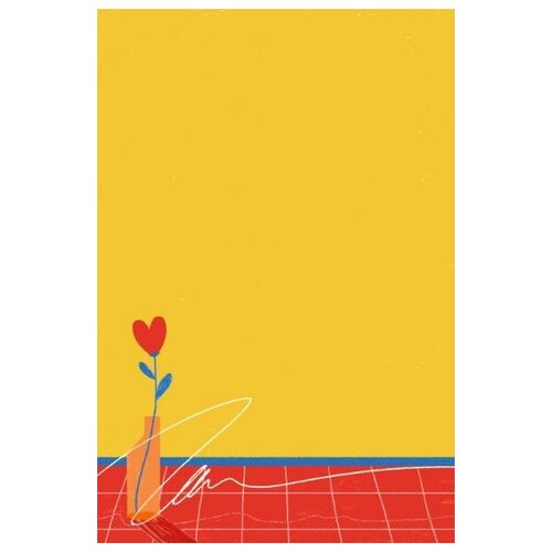 Постер / Плакат / Картина Сердечный цветок 60х90 см в подарочном тубусе