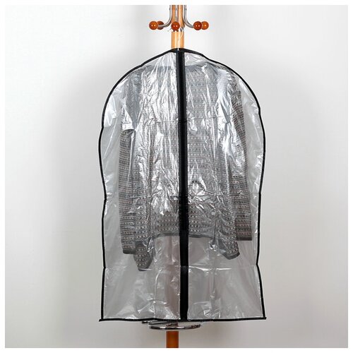 Чехол для одежды Доляна, 60х90 см, PE, цвет серый прозрачный