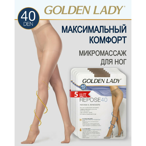 Колготки Golden Lady, 40 den, 5 шт., размер 5, коричневый