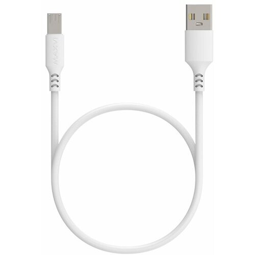 Кабель Maxvi (MC-A01L) micro USB, 1м, 2A, удлиненный разъем, белый