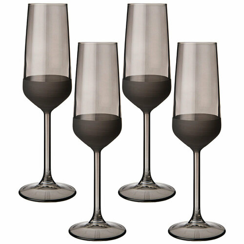 Набор бокалов для шампанского из 4 штук mat & shiny grey 195мл KSG-312-139