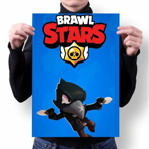 Плакат Бравл Старс, Brawl Stars №1 c Вороном, А4