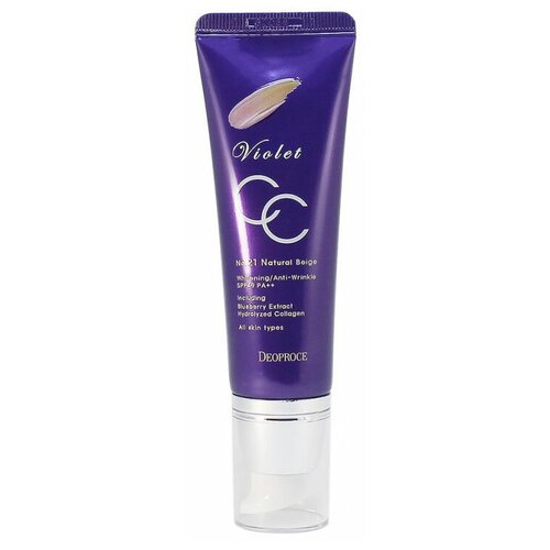 Deoproce CC крем Violet, SPF 49, 50 мл/50 г, оттенок: 21 natural beige
