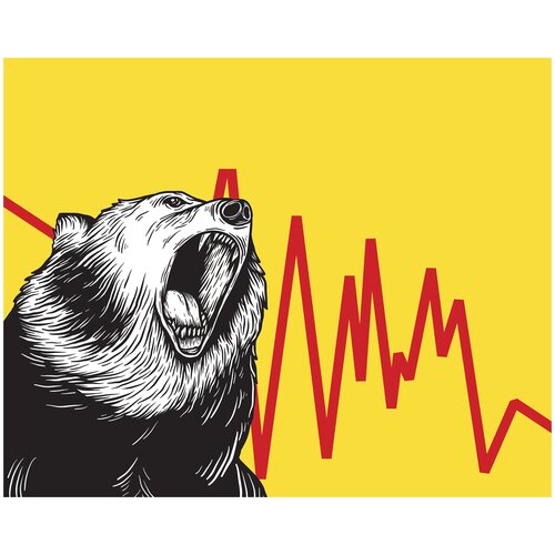 Постер / Плакат / Картина Рык медведя 40х50 см в раме