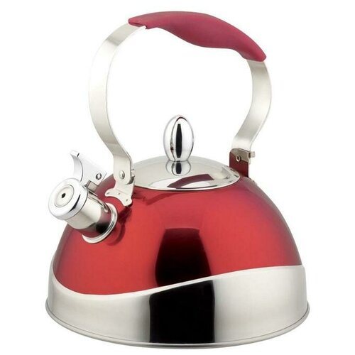 Teco Чайник со свистком TC-107 3 л, 3 л, серебристый/красный