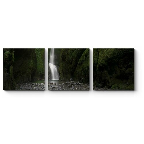 Модульная картина Водопад в сердце леса210x70
