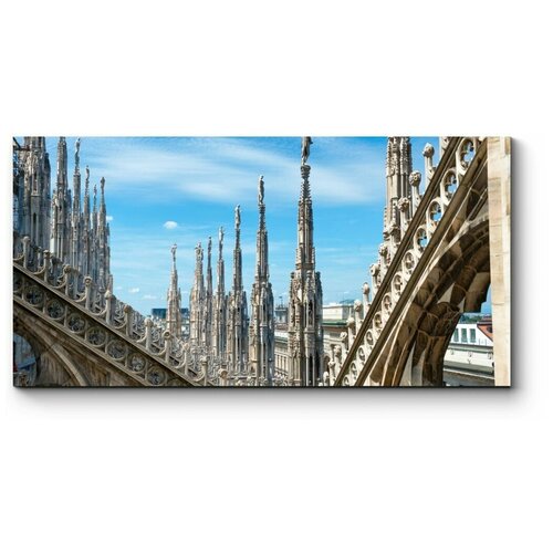 Модульная картина Мраморные скульптуры Миланского собора80x40