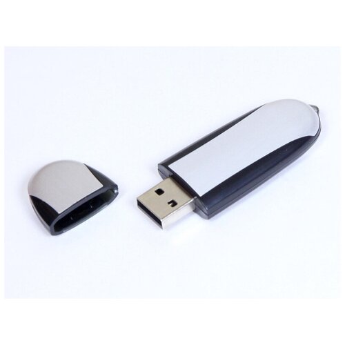 Овальная флешка для нанесения логотипа (32 Гб / GB USB 2.0 Черный/Black 017 Модель 118)