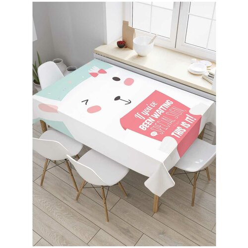 Скатерть прямоугольная JoyArty на кухонный стол "Пожелание наив" из оксфорда, 180x145 см