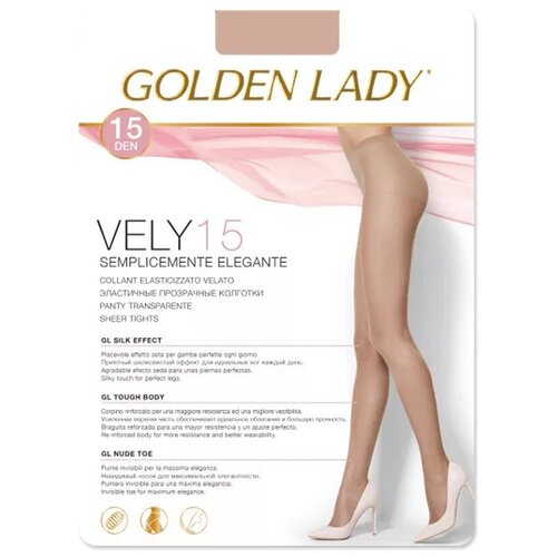 Колготки Golden Lady Vely, 15 den, размер 2, коричневый