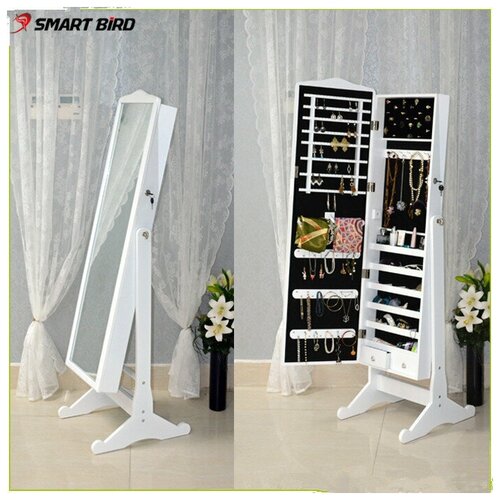 Напольный шкаф-зеркало для украшений и косметики Smart Bird Omi 60