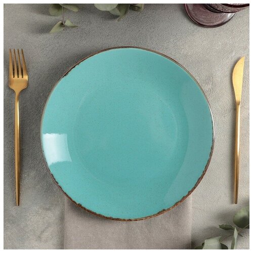Тарелка плоская Turquoise, d=24 см, цвет бирюзовый