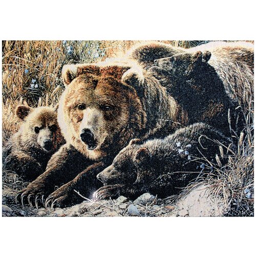 Гобелен без рамы "Медвежье семейство" 50х65 см.