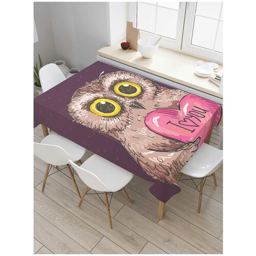 Скатерть прямоугольная JoyArty на кухонный стол "Я люблю тебя" из оксфорда, 120x145 см