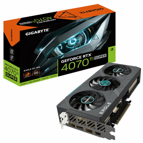 Видеокарта GigaByte nVidia GeForce RTX 4070Ti Super Eagle OC 16G 2610Mhz PCI-E 4.0 16384Mb 21000MHz 256-bit HDMI 3xDP GV-N407TSEAGLE OC-16GD