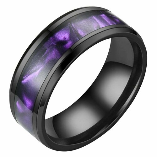 Кольцо помолвочное TASYAS, размер 17.5, фиолетовый, черный