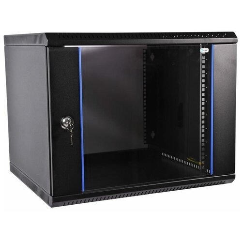Цмо Шкаф телекоммуникационный настенный разборный 15U 600х520 дверь стекло, цвет черный ШРН-Э-15.500-9005 1 коробка