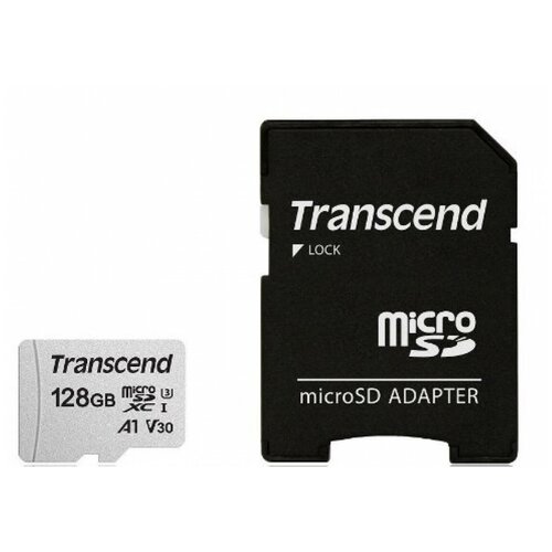 Карта памяти Transcend microSDXC 300S Class 10 UHS-I U3 (95/45MB/s) 128GB + ADP
