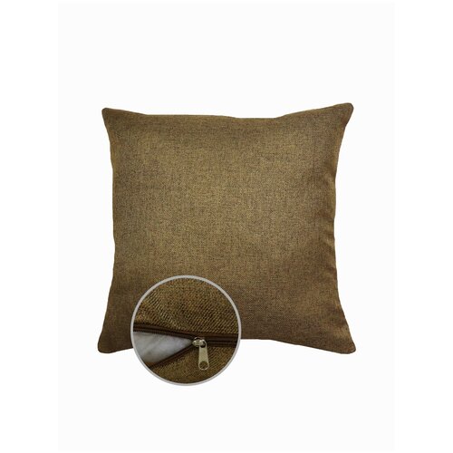 Подушка декоративная на диван кантри рогожка 45х45 коричневый (капучино)