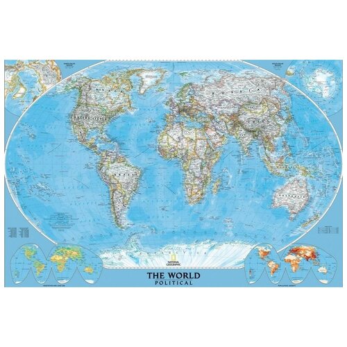 Постер на холсте Карта мира №1 74см. x 50см.
