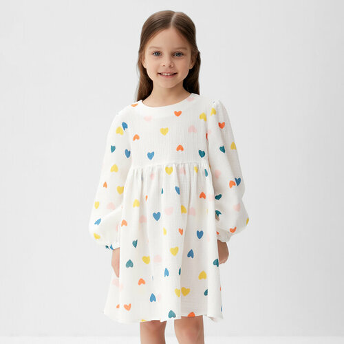 Платье Kaftan, размер 122/128, белый