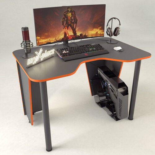Игровой компьютерный стол Xplace 110, Графит-оранжевый