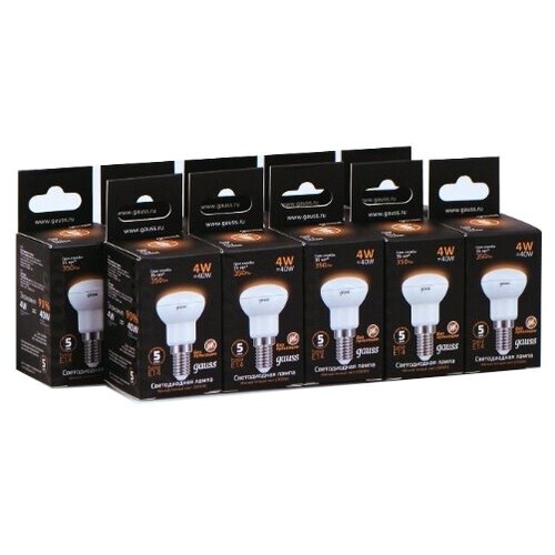 Упаковка светодиодных ламп 10 шт. gauss 106001104, E14, R39, 4 Вт, 2700 К